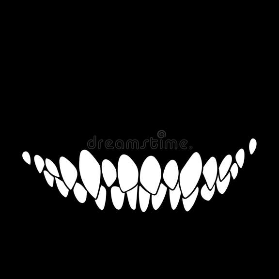 Monster Mouth with Sharp Teeth Stock Vector - Illustration of dark ...
