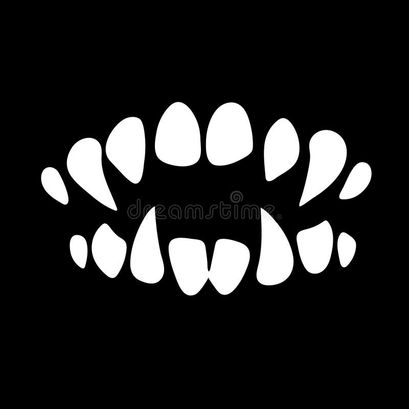 Monster Mouth with Sharp Teeth Stock Vector - Illustration of halloween ...