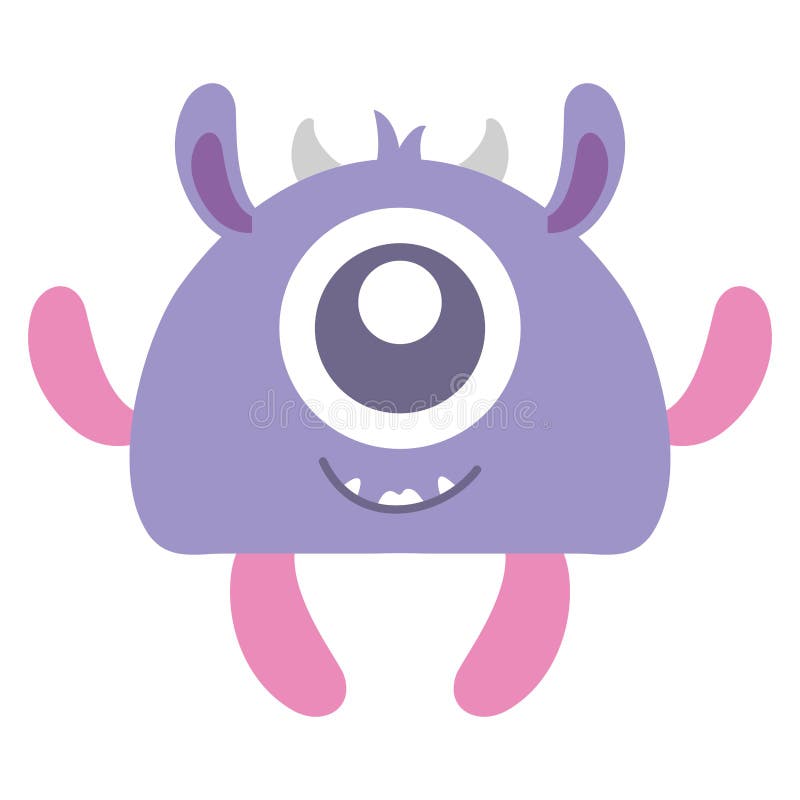 Monster with One Eye Comic Character Stock Vector - Illustration of ...