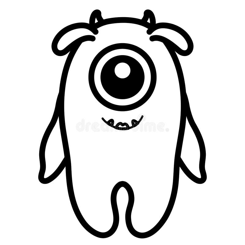 Monster with One Eye Comic Character Stock Vector - Illustration of ...