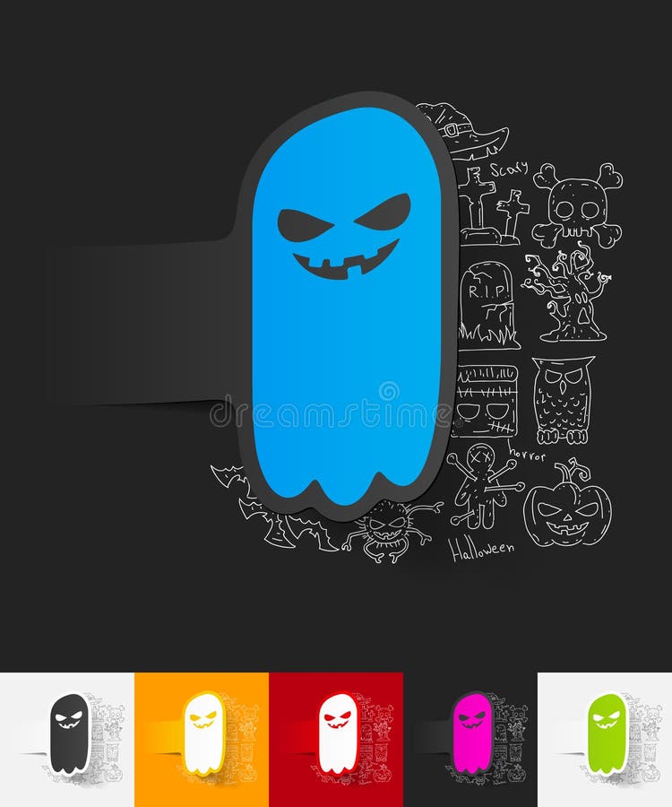 Monster Paper Sticker with Hand Drawn Elements Stock Vector ...