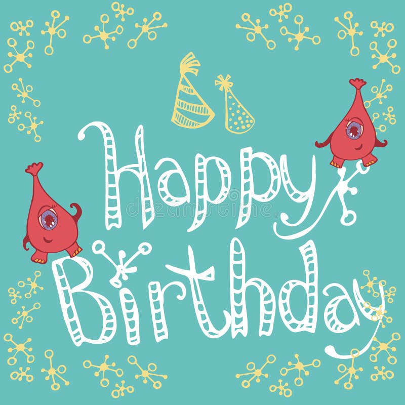 Monster party card design stock illustration. Illustration of ...