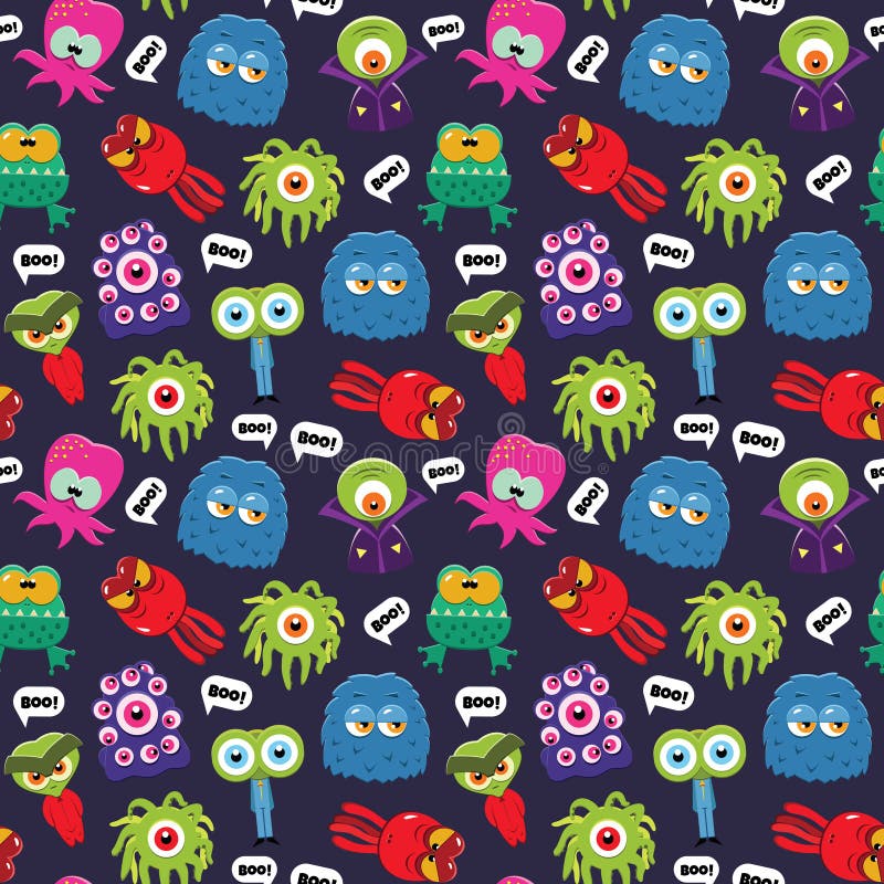 Monster pattern stock vector. Illustration of creature - 34013734