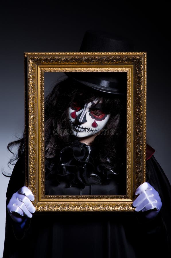 Monster with Picture Photo Frame Stock Image - Image of evil, holiday ...