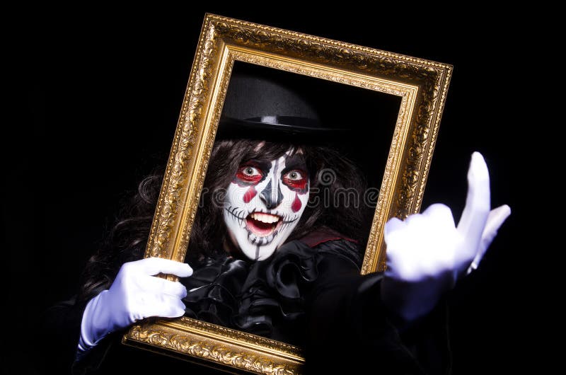 Monster with Picture Photo Frame Stock Photo - Image of anger, dark ...