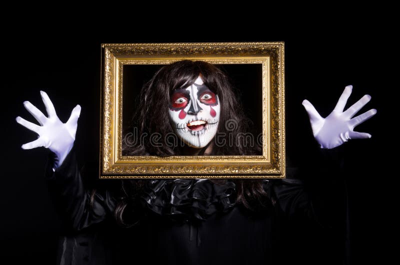 Monster with Picture Photo Frame Stock Image - Image of hell, blood ...