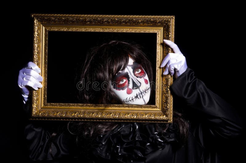 Monster with Picture Photo Frame Stock Image - Image of evil, holiday ...