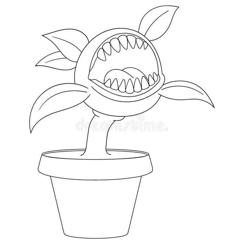 Monster Plant with Sharp Insect Eating Teeth Stock Vector ...