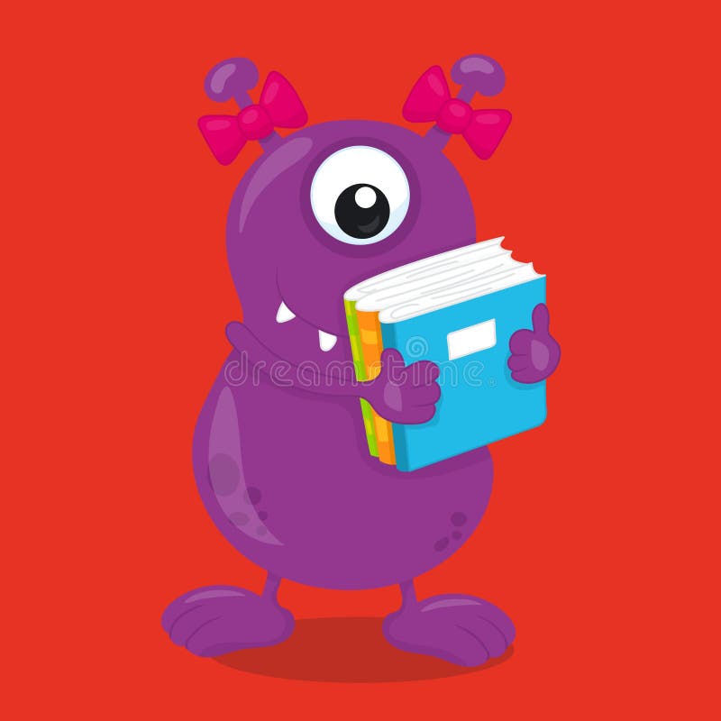 Monster School Purple 01 stock vector. Illustration of vector - 198989667
