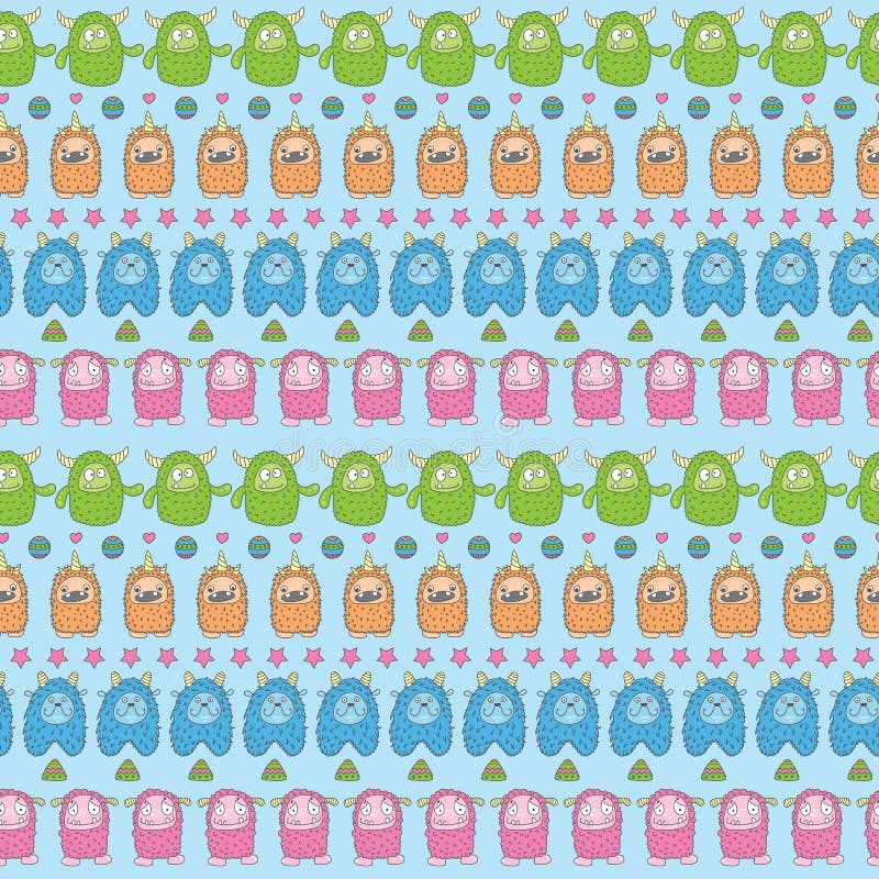 Monster pattern 2 stock illustration. Illustration of bright - 57533003