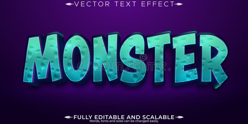 Monster Text Effect, Editable Cartoon and Comic Text Style Stock Vector ...