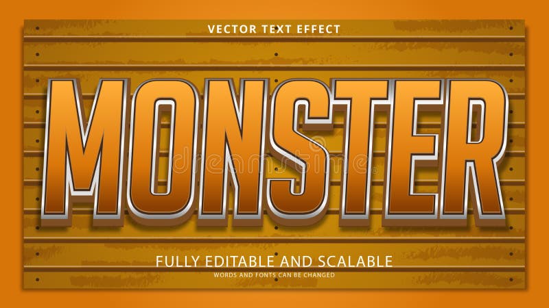 Monster Text Effect Editable Eps File Stock Vector - Illustration of ...