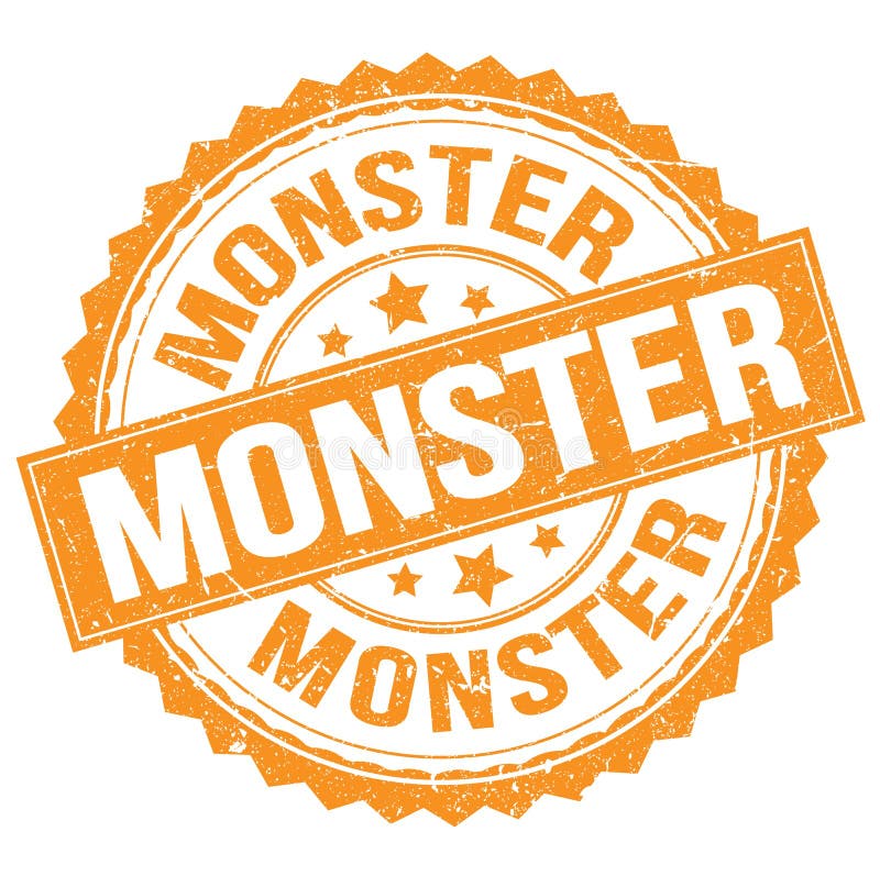 MONSTER Text on Orange Round Stamp Sign Stock Illustration ...