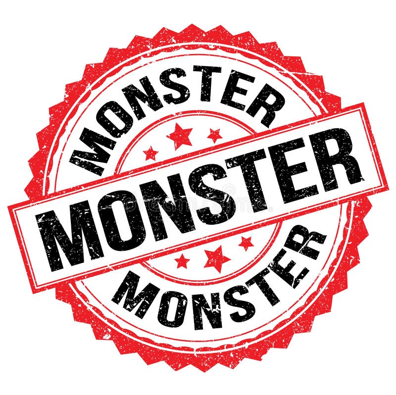MONSTER Text on Red-black Round Stamp Sign Stock Illustration ...