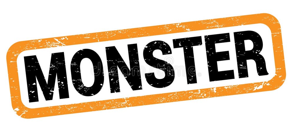 MONSTER Text Written on Orange-black Rectangle Stamp Stock Illustration ...