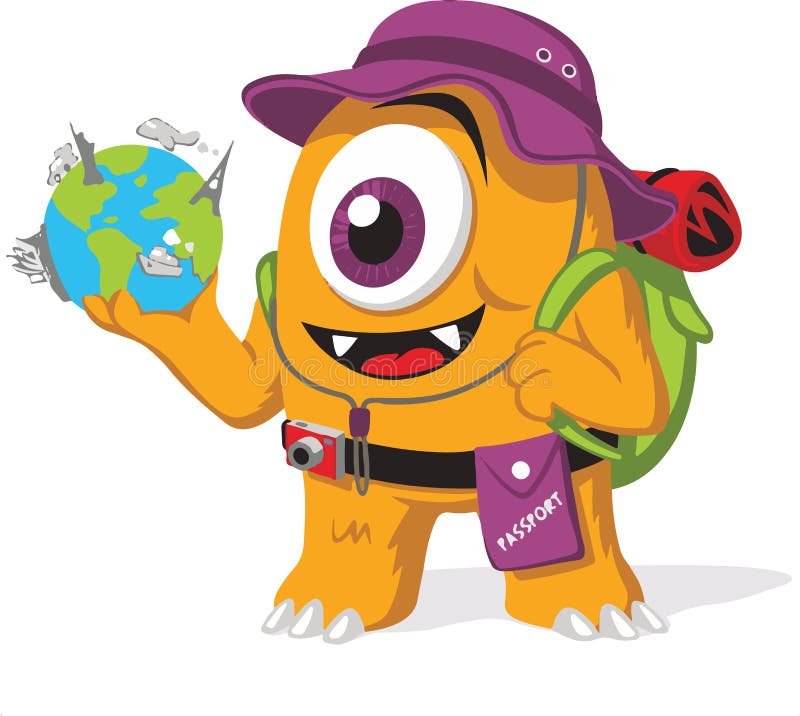 Monster travel stock vector. Illustration of luggage - 78056449