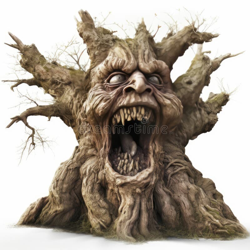 A monster tree, scary tree stock image. Illustration of vector - 280449163