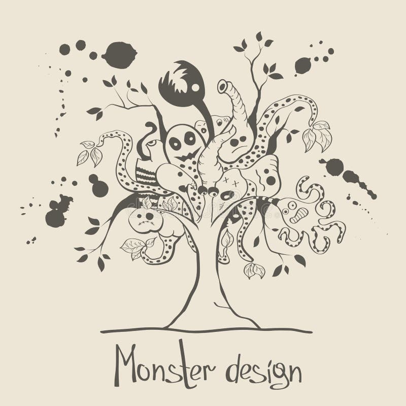 Monster tree stock vector. Illustration of humor, alien - 30778840