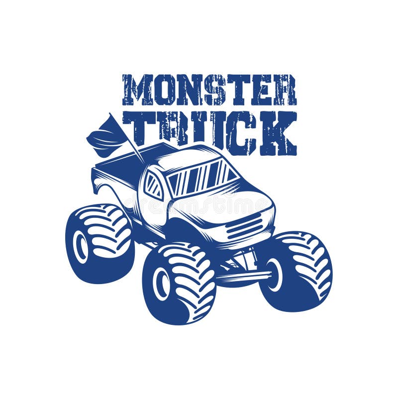 Monster Truck Design Vector Illustration. Monster Truck Logo Concept ...