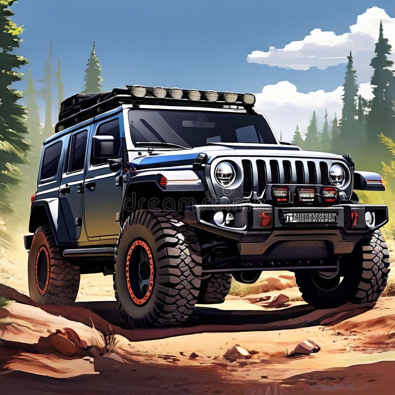 The Monster Truck Driving Off Road Outdoors Stock Illustration ...