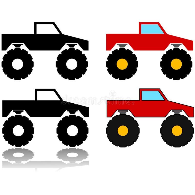 Monster truck icon set stock vector. Illustration of large - 174352023