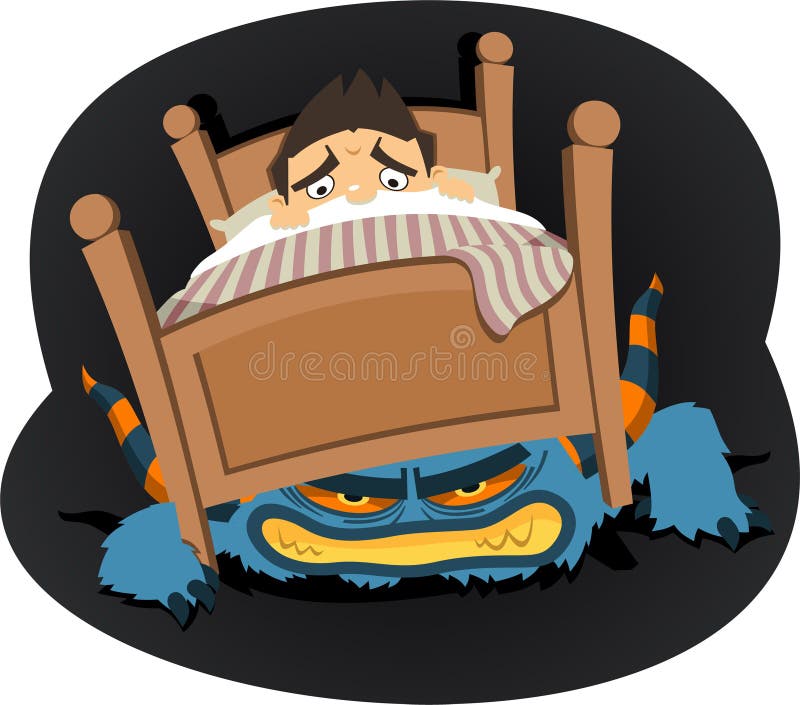 Monster Under the Bed Cartoon Illustration Stock Illustration ...