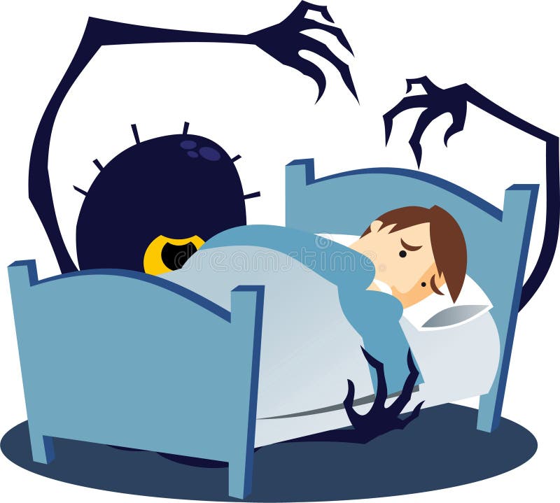 Monster under the bed stock illustration. Illustration of silhouette ...