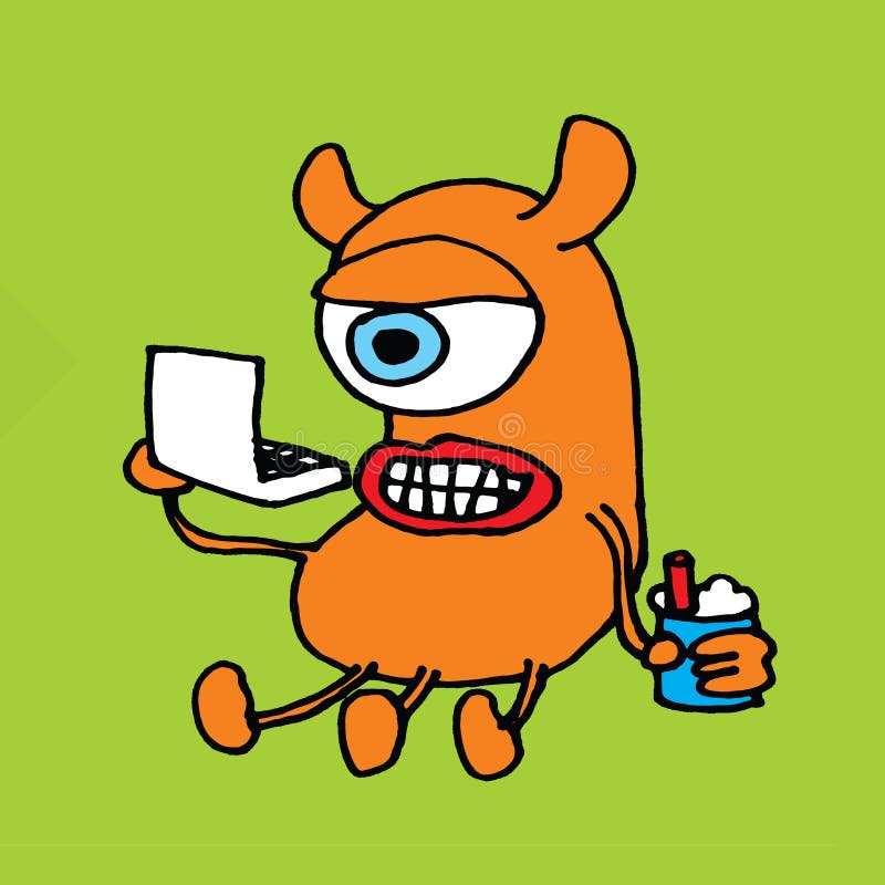 Monster Computer stock vector. Illustration of angry - 14233940