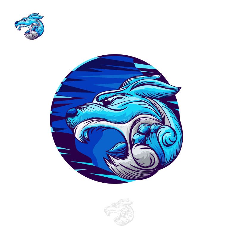 Wolf moon stock vector. Illustration of gaming, fashion - 213923092