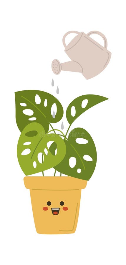 Monstera in Cute Ceramic Pot Flat Icon Green Houseplant Stock Vector ...