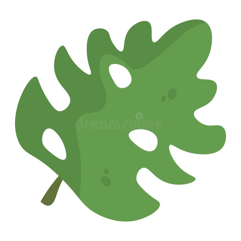 Monstera Leaf Cartoon. Vector Stock Illustration - Illustration of ...