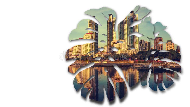 Double Exposure Green Leaf City Stock Photos - Free & Royalty-Free ...