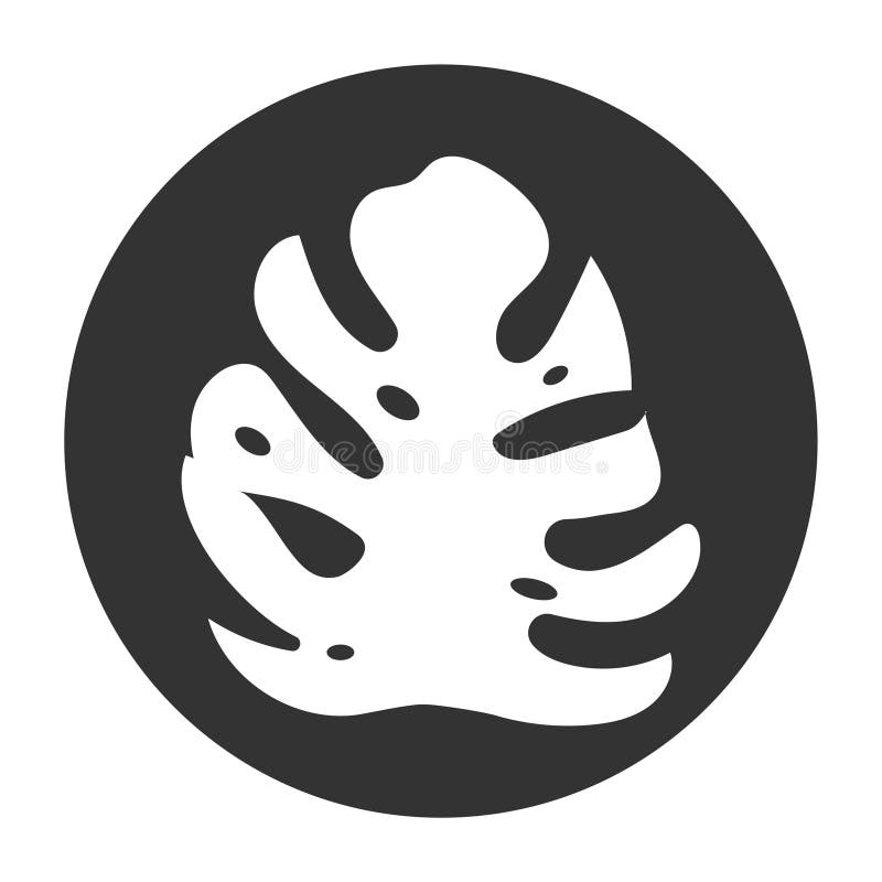 Monstera leaf icon stock illustration. Illustration of artwork - 273293814