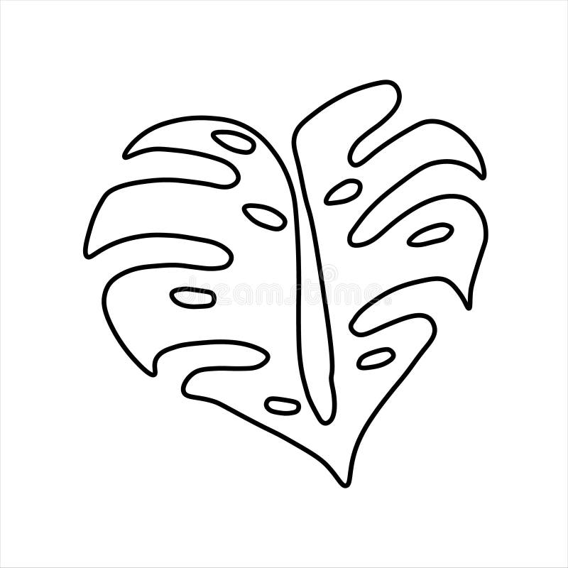 Monstera Leaf, Isolated Simple Vector Illustration Stock Vector ...