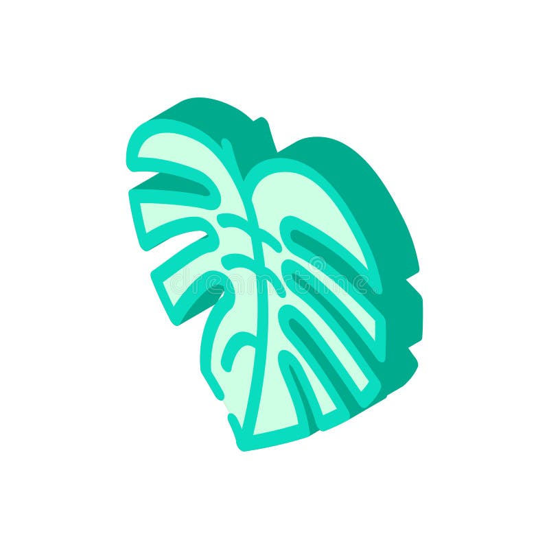Monstera Leaf Tropical Isometric Icon Vector Illustration Stock ...