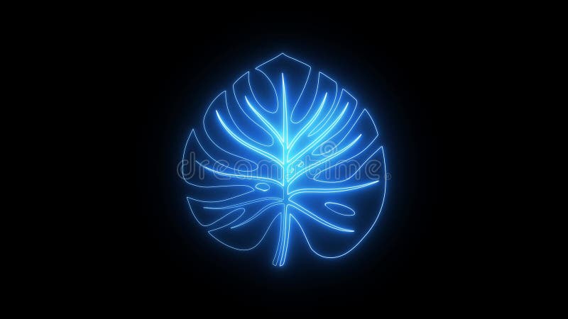 Monstera Leaves Neon Animated Monstera Leaves Neon Chroma 4k Looping ...