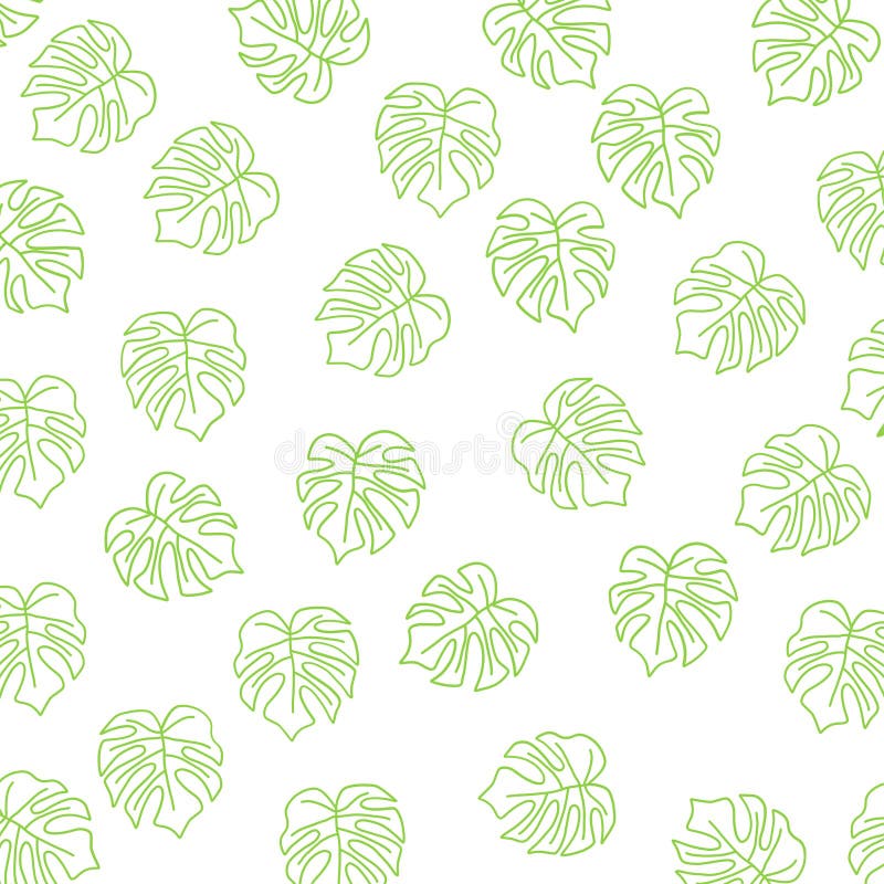 Monstera Leaves Seamless Pattern Leaf Vector Floral Background Stock ...