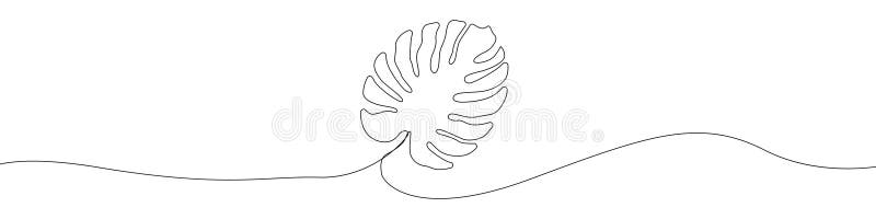 Monstera Line Continuous Drawing Vector. One Line Monstera Leaves ...