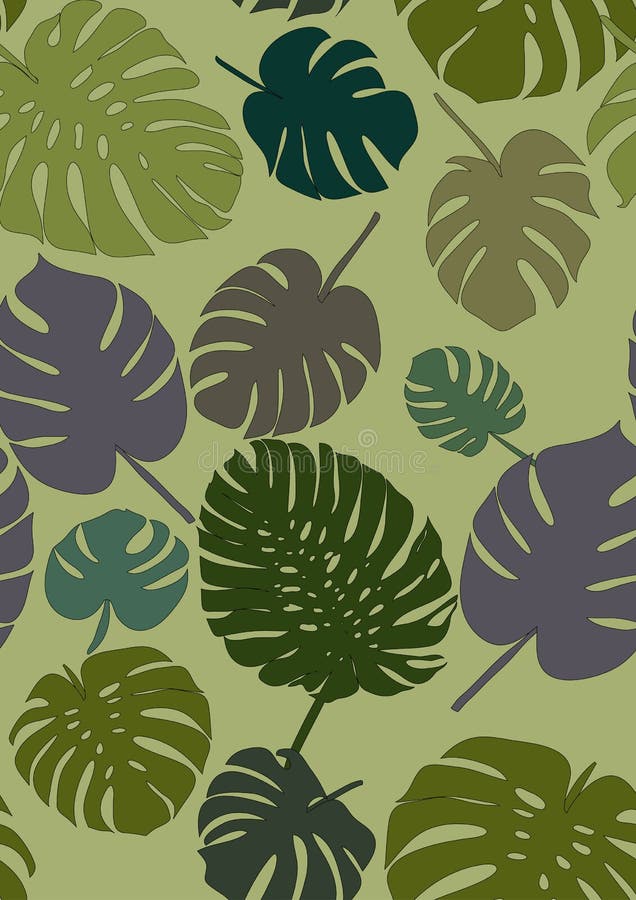 Monstera pattern stock vector. Image of repetition, monstera - 12756530