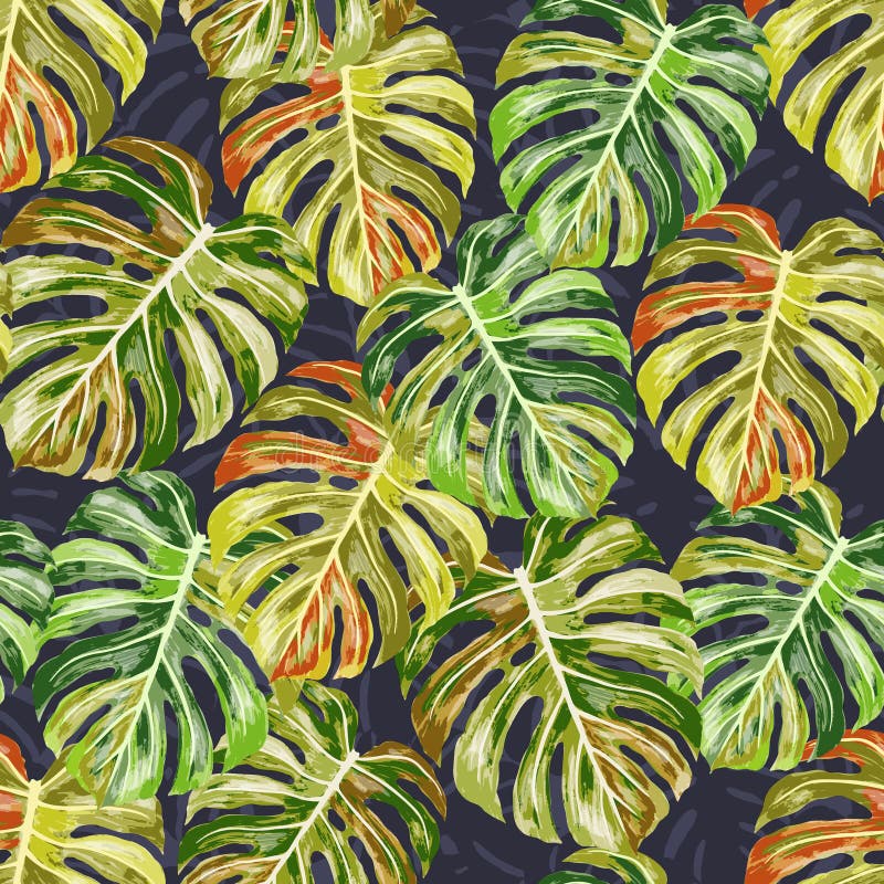Monstera seamless pattern stock vector. Illustration of watercolor ...