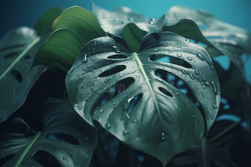 Monsterra Leaf. Generate Ai Stock Illustration - Illustration of ...