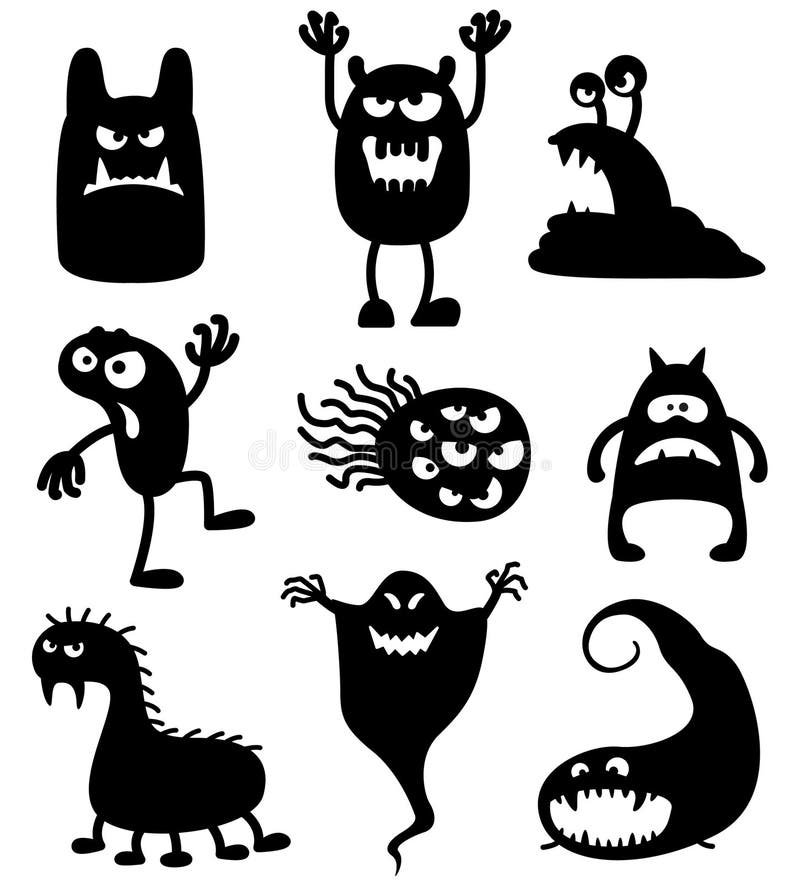 Cute monsters stock vector. Illustration of happy, evil - 13458226