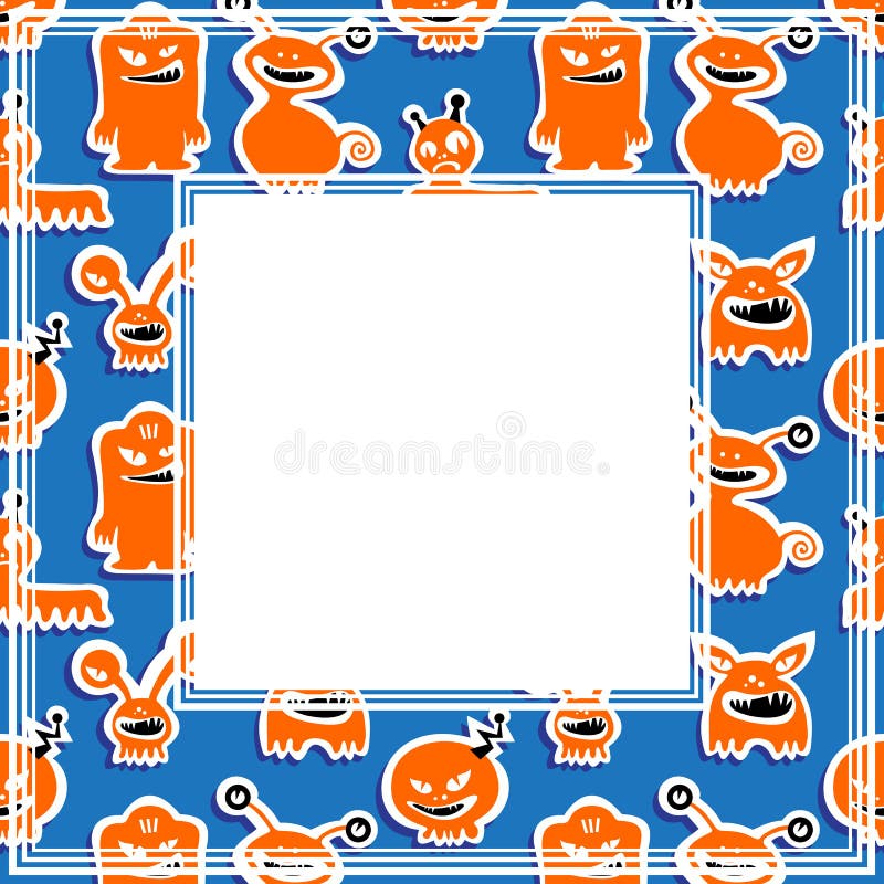 Monsters border stock vector. Illustration of wallpaper - 60613669