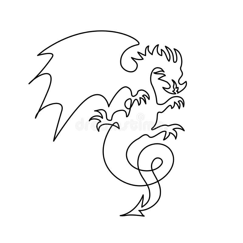 Flying Dragon Outline