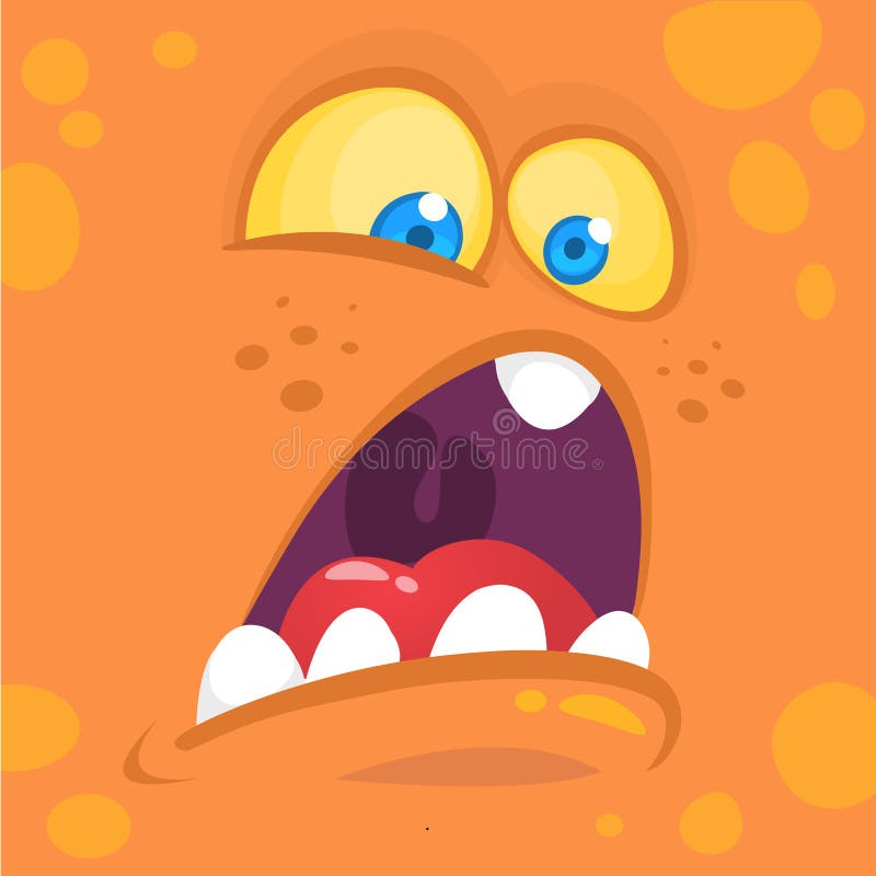 Monsters Face Cartoon Creature Avatar Illustration Vector Stock. Stock ...