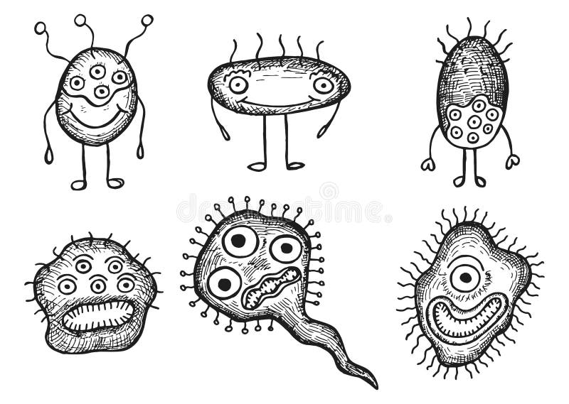 Monsters Funny Cartoon Objects Set Vector Sketches Stock Vector ...