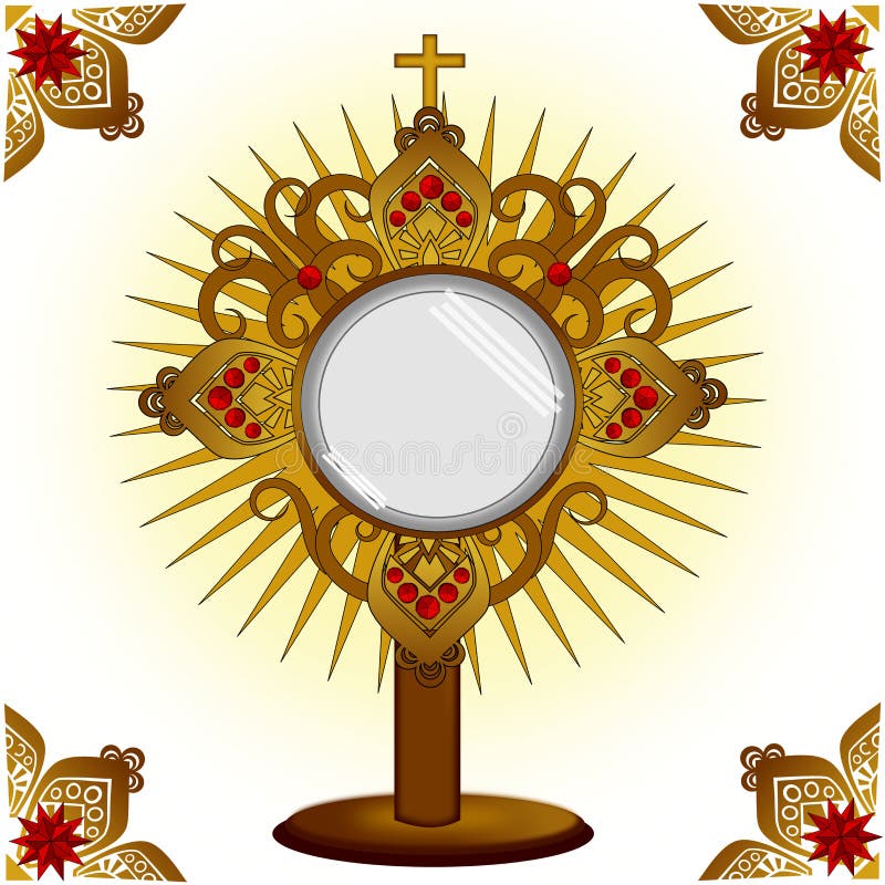 Monstrance stock vector. Illustration of gilded, cross - 37271634