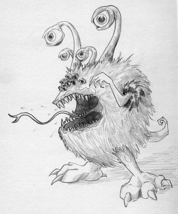 Monstre Avec Beaucoup De Yeux Illustration Stock - Illustration du ...