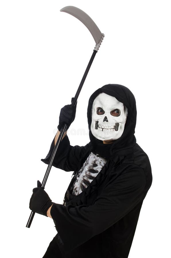 Monstre Effrayant Avec La Faux D'isolement Photo stock - Image du démon ...