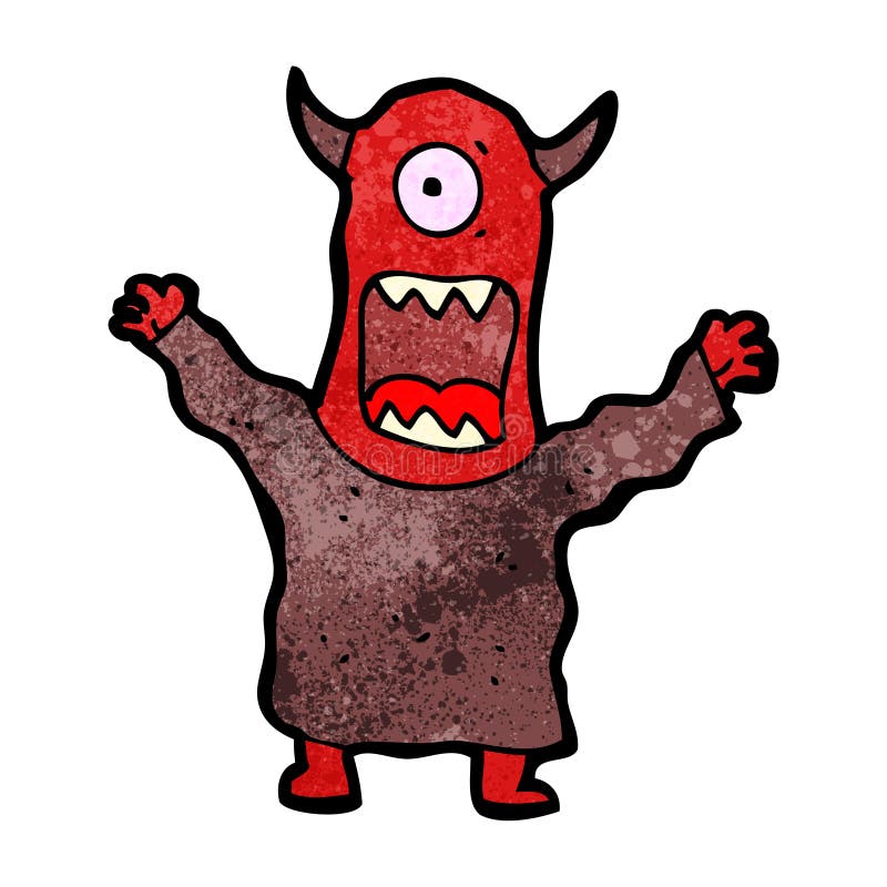 Desenhos Animados Assustadores Do Monstro Ilustração do Vetor ...